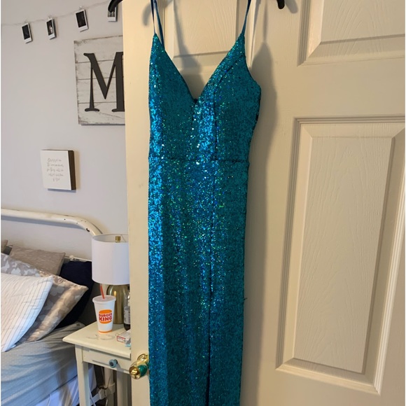 Dresses | Blue Sequence Prom Dress | Poshmark